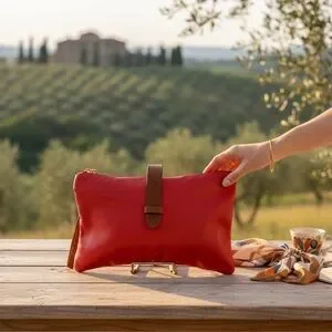 Garuglieri | Bags | Grungier Italian Leather Wristlet Pouch In Bright ...